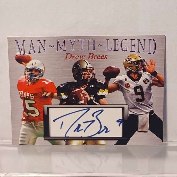 Other | Drew Brees Man Myth Legend Facsimile Auto Card Limited Edition ...